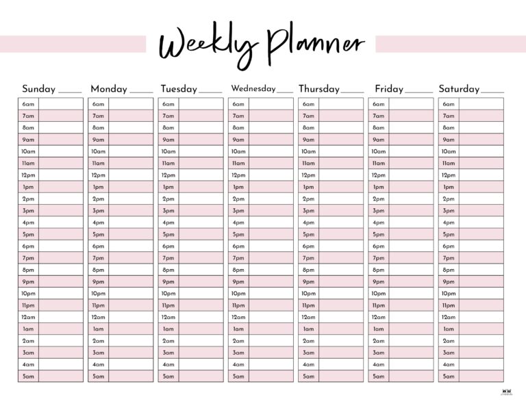 Weekly Planners - 25 FREE Printables - PrintaBulk