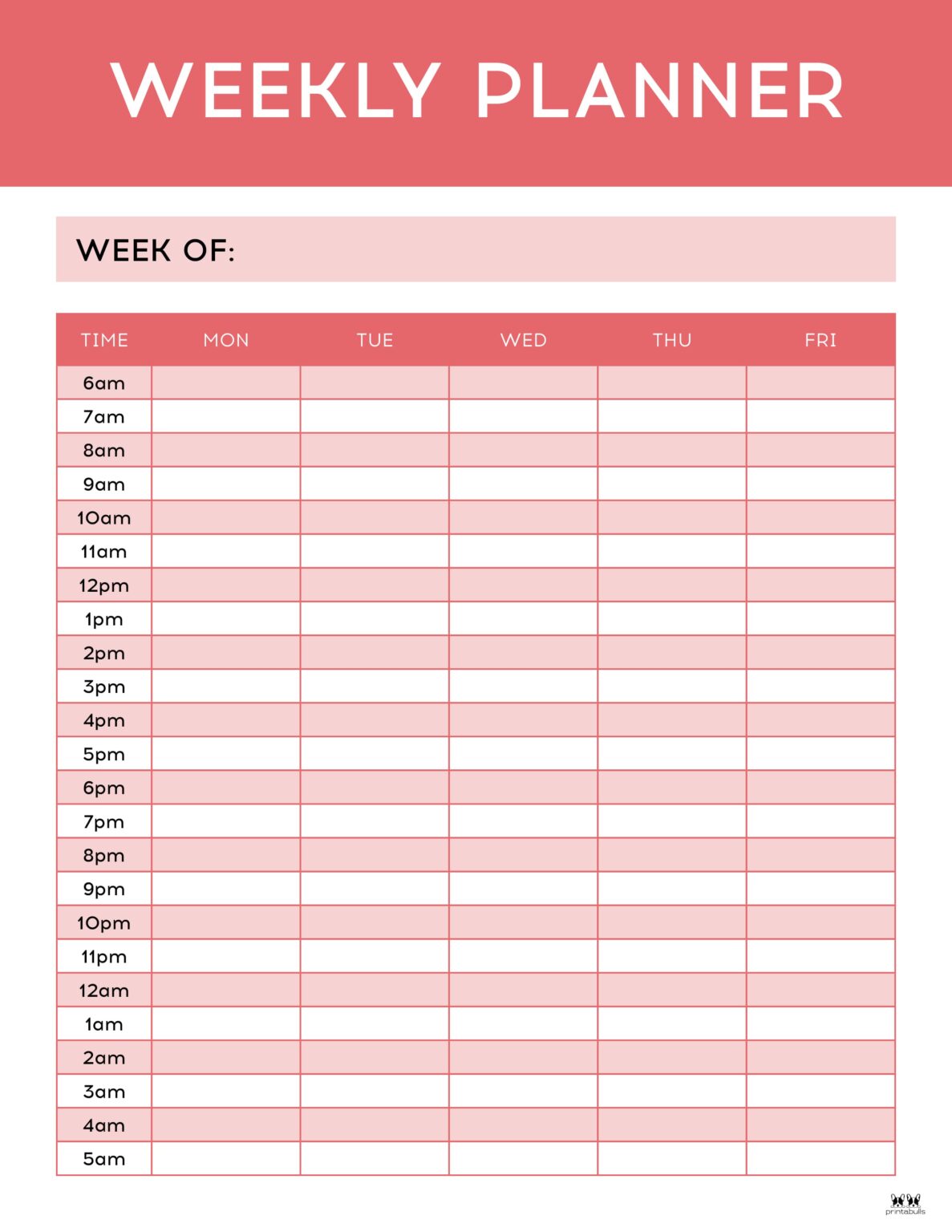 Weekly Planners - 25 FREE Printables | Printabulls