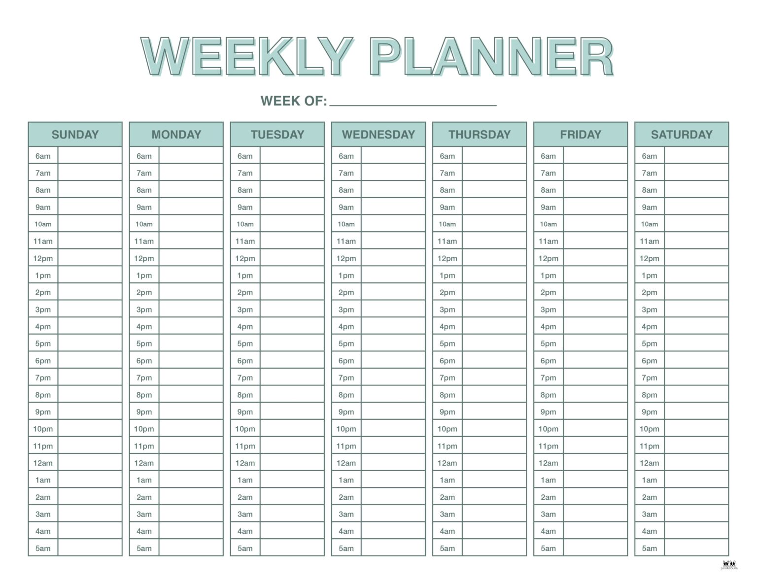 Weekly Planners - 25 FREE Printables - PrintaBulk