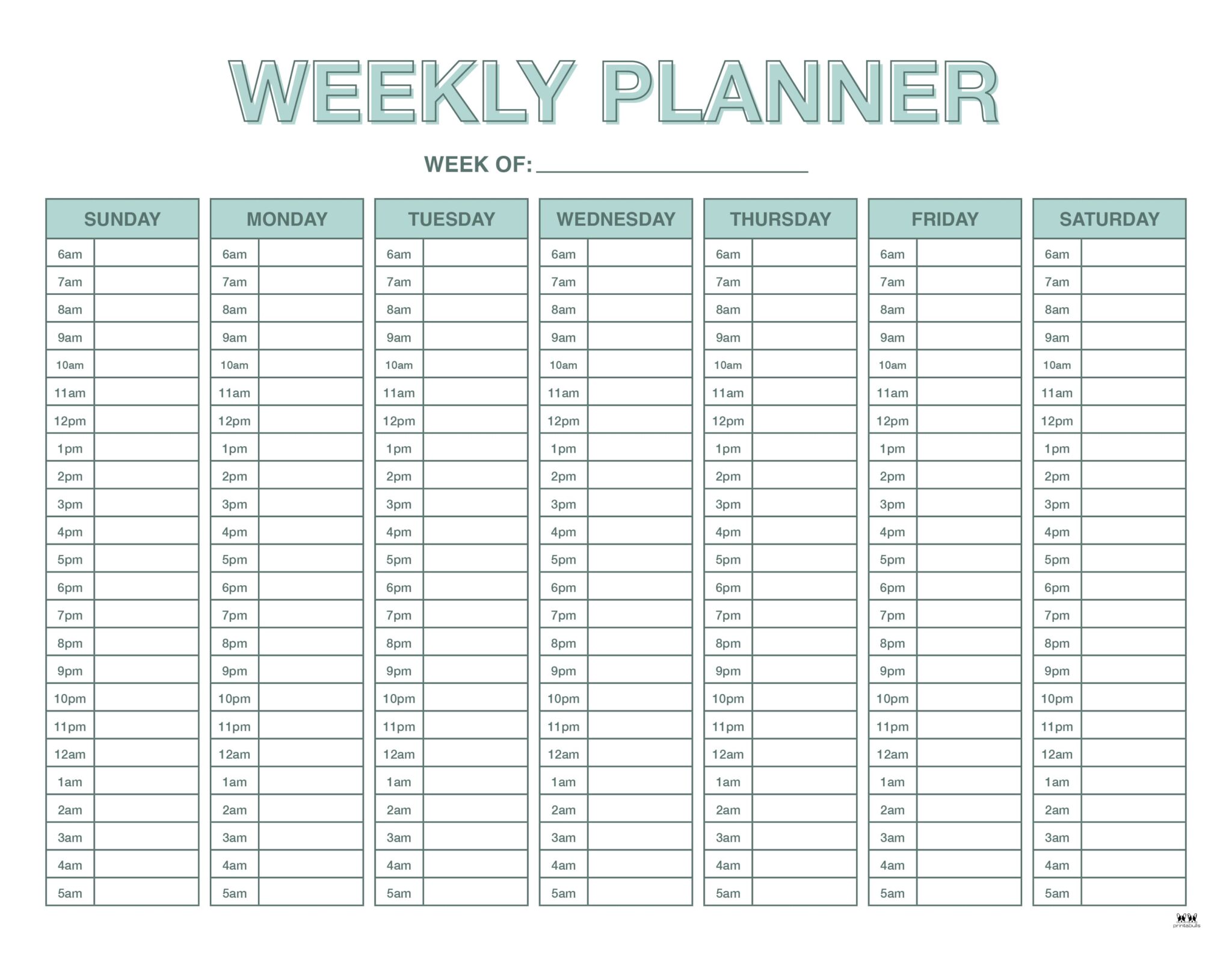 Weekly Planners - 25 FREE Printables | Printabulls