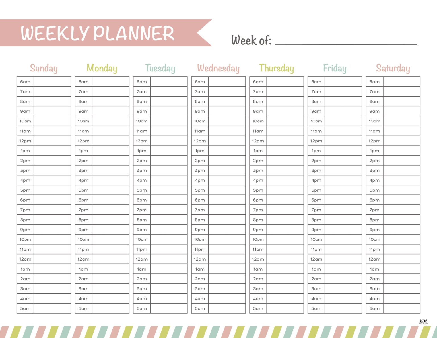 Weekly Planners - 25 FREE Printables | Printabulls