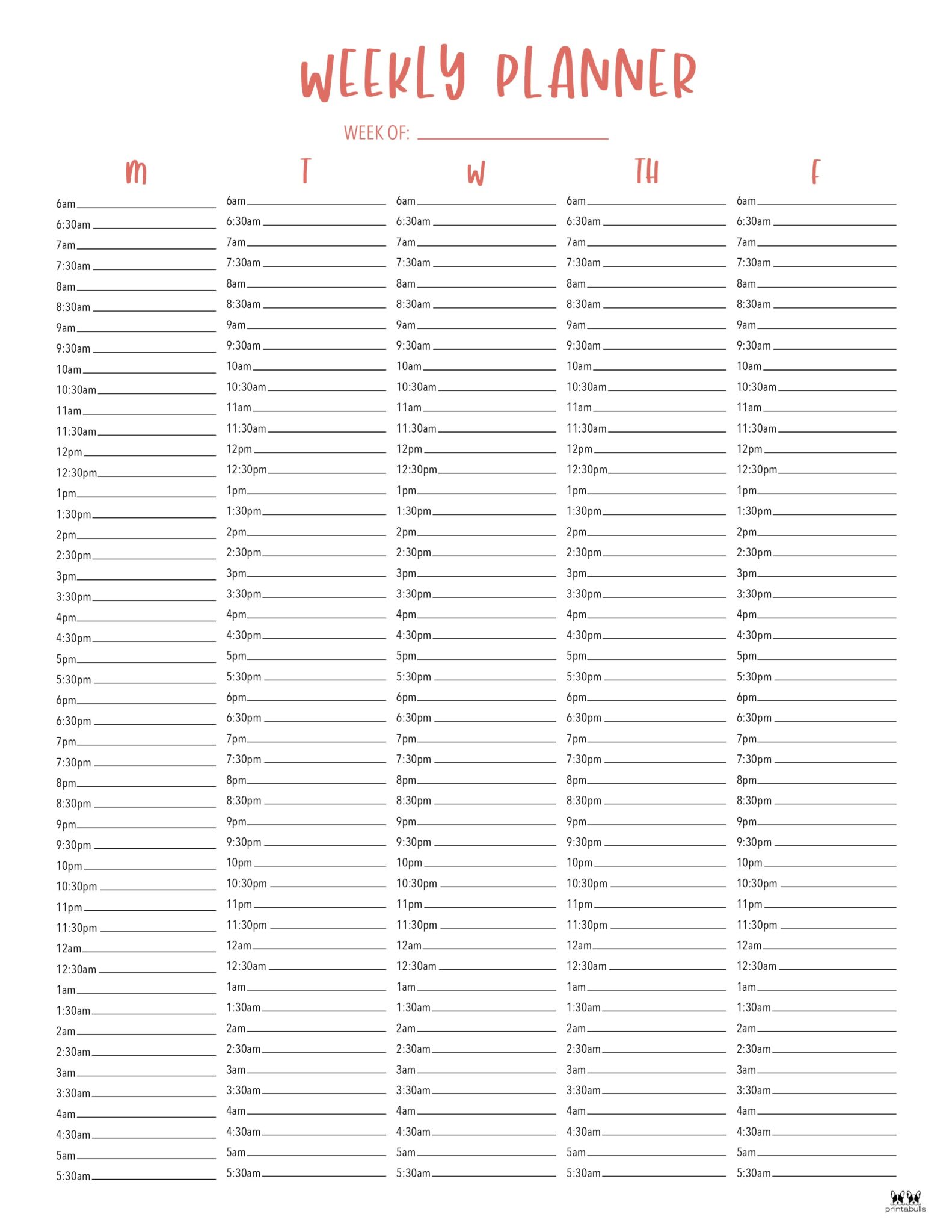 Weekly Planners - 25 FREE Printables | Printabulls