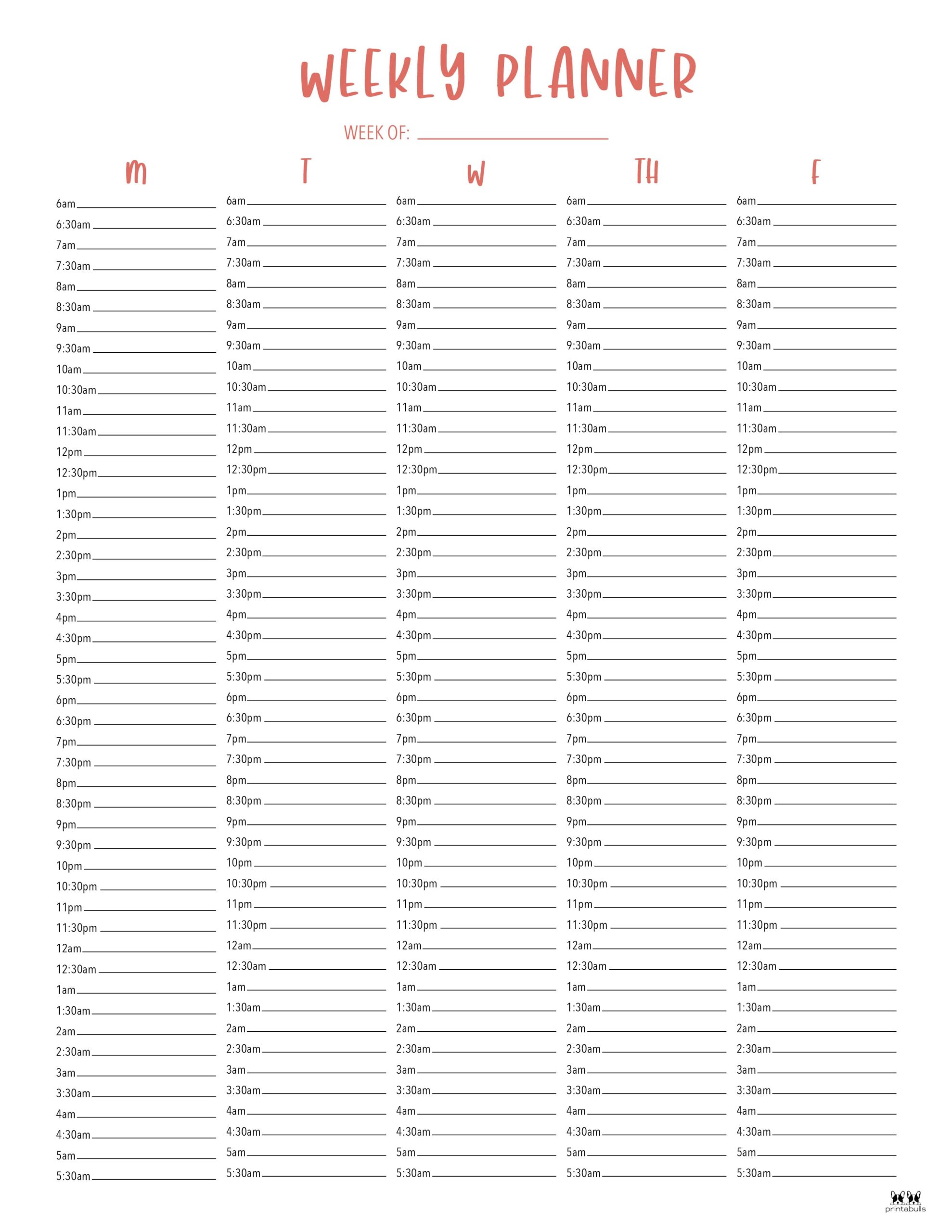 Free Printable Weekly Calendars Planners Schedules