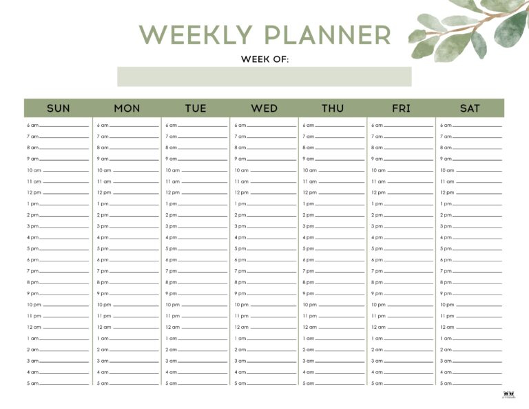 Weekly Planners - 25 FREE Printables - PrintaBulk