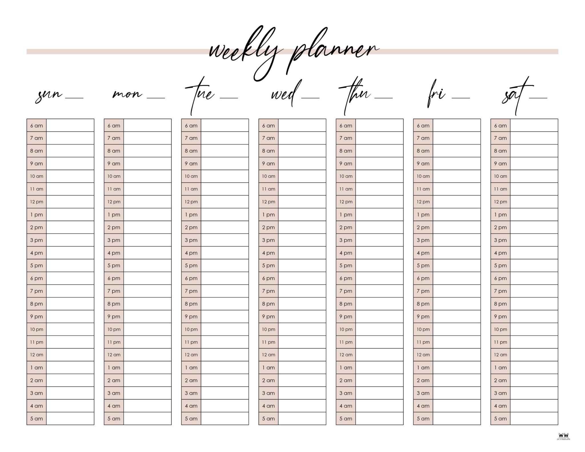 Weekly Planners - 25 FREE Printables | Printabulls