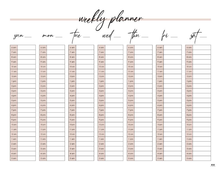 Weekly Planners - 25 FREE Printables - PrintaBulk
