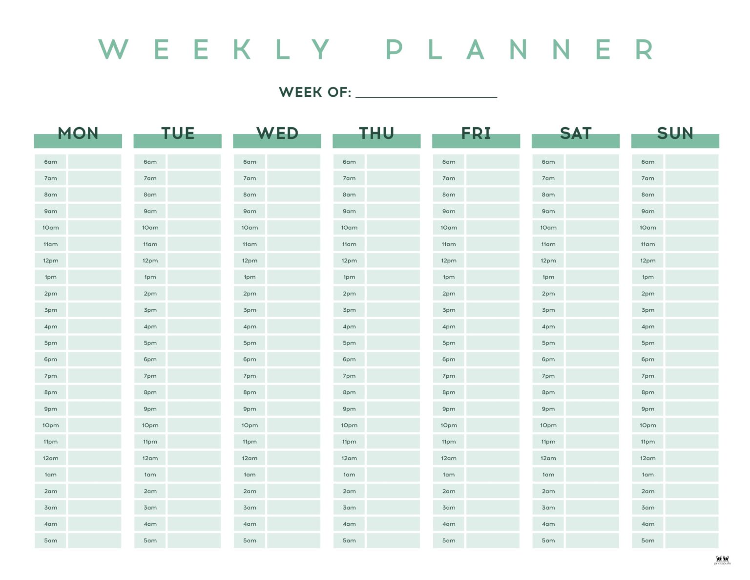 Weekly Planners - 25 FREE Printables | Printabulls