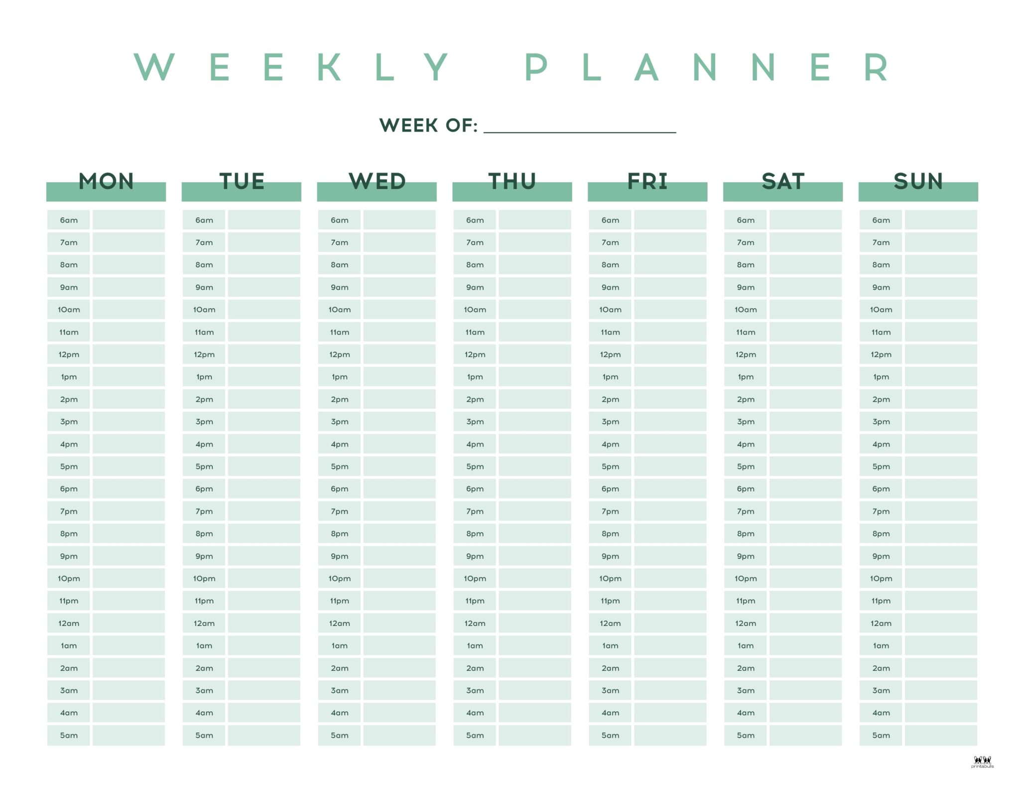 Weekly Planners - 25 FREE Printables | Printabulls