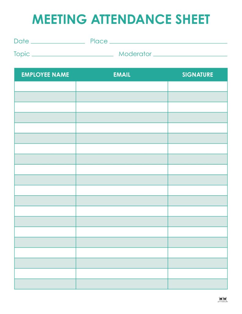 Attendance Chart Template