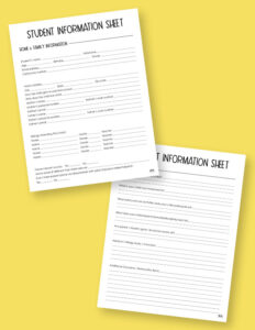 Student Information Sheets - 10 FREE Printables | Printabulls