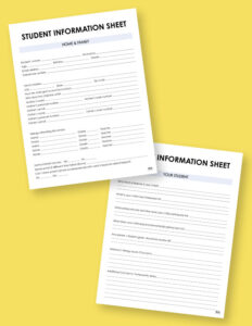 Student Information Sheets - 10 FREE Printables | Printabulls