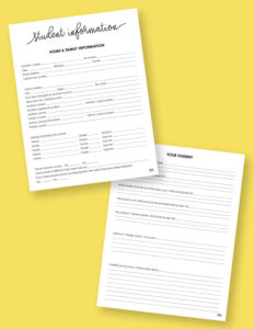 Student Information Sheets - 10 FREE Printables | Printabulls