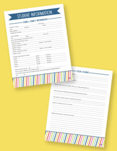 Student Information Sheets - 10 FREE Printables | Printabulls