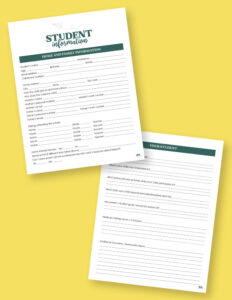 Student Information Sheets - 10 FREE Printables | Printabulls