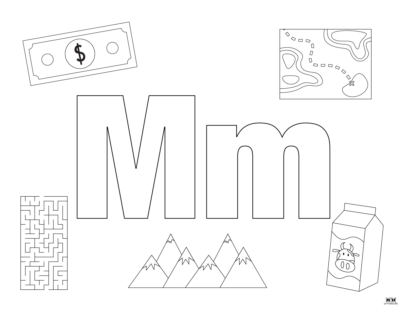 Letter M Coloring Pages - 15 FREE Pages - PrintaBulk