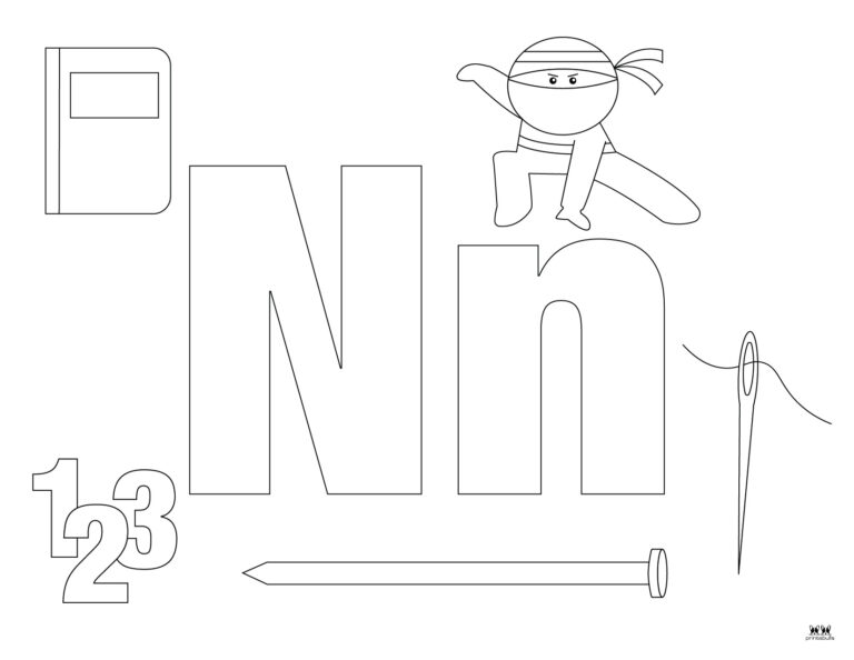 Letter N Coloring Pages - 15 FREE Pages | Printabulls