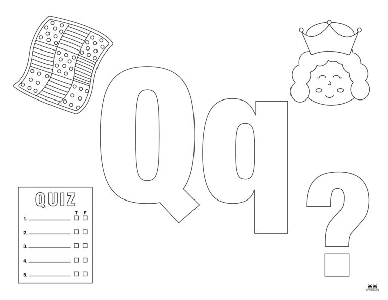 Letter Q Coloring Pages - 15 FREE Pages | Printabulls