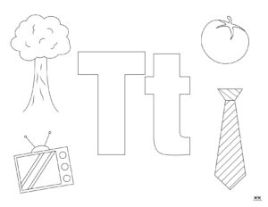 Letter T Coloring Pages - 15 FREE Pages | Printabulls