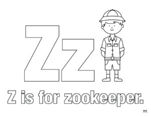 Letter Z Coloring Pages - 15 FREE Pages - PrintaBulk