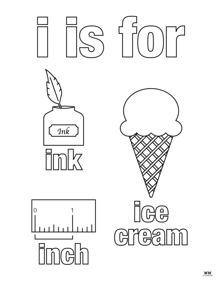 Letter I Coloring Pages - 15 FREE Pages - PrintaBulk