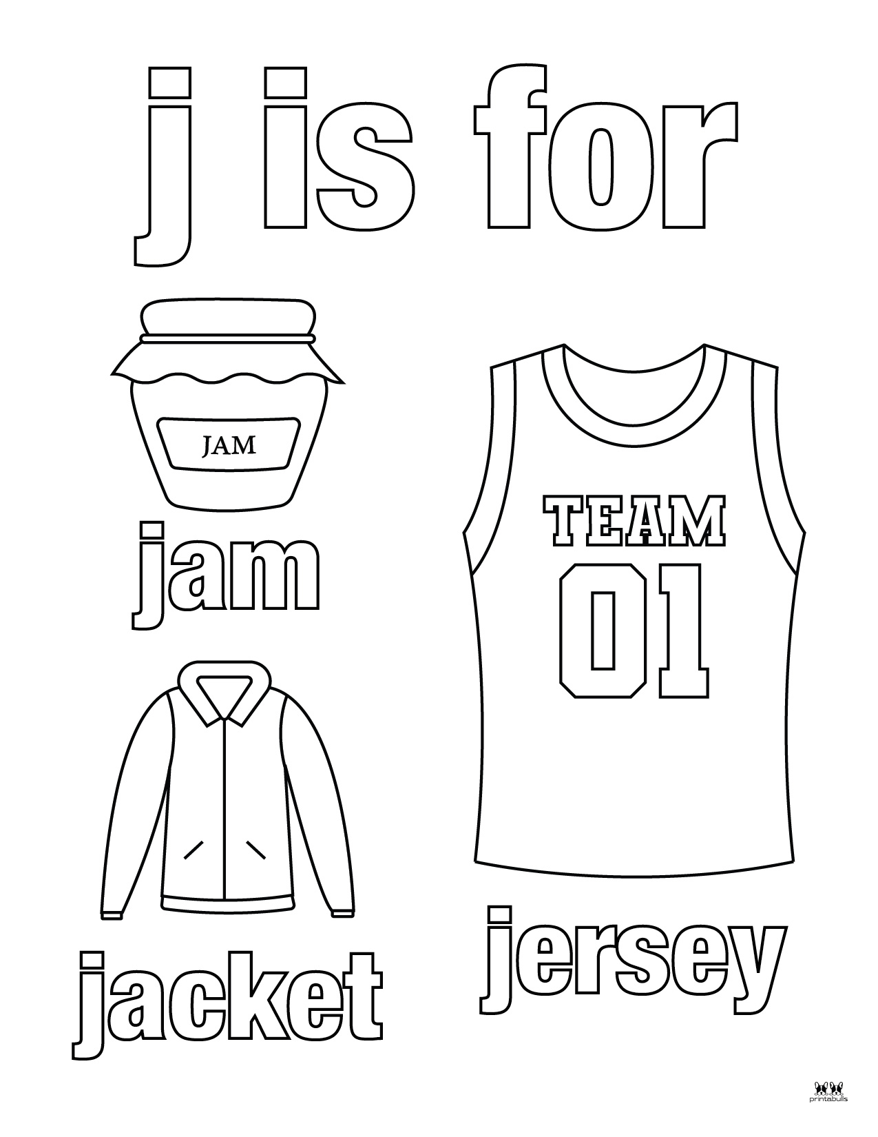 Letter J Coloring Pages - 15 FREE Pages | Printabulls