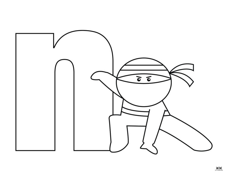 Letter N Coloring Pages - 15 FREE Pages | Printabulls