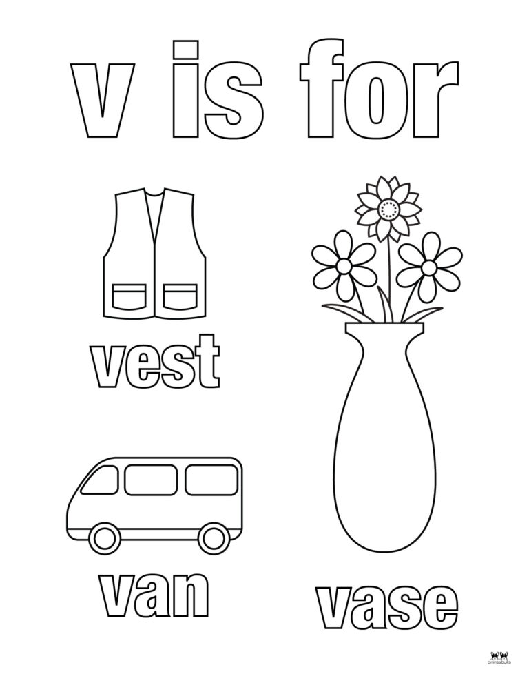 Letter V Coloring Pages - 15 FREE Pages | Printabulls