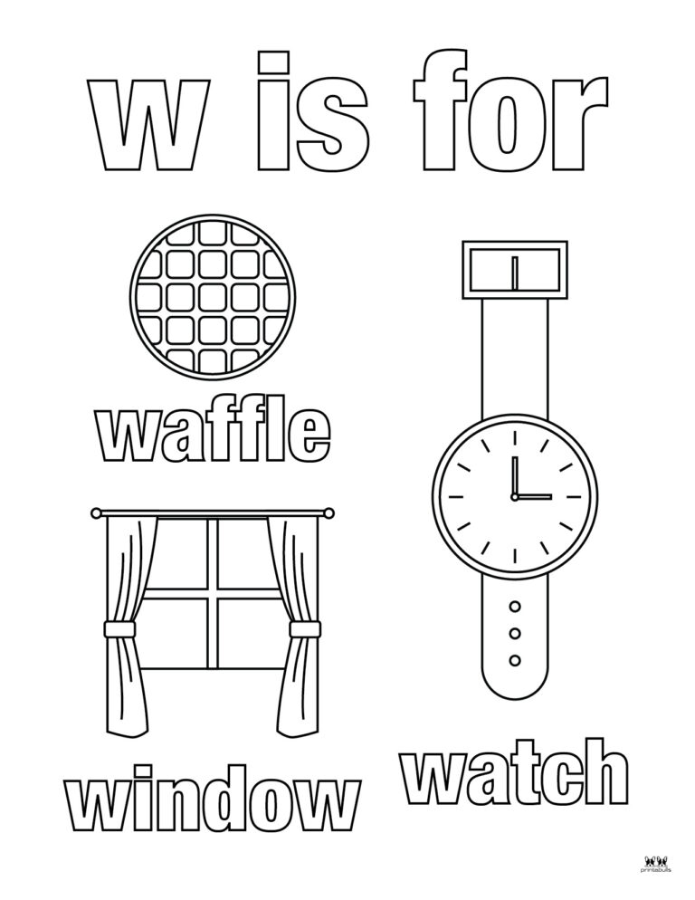 Letter W Coloring Pages - 15 FREE Pages - PrintaBulk