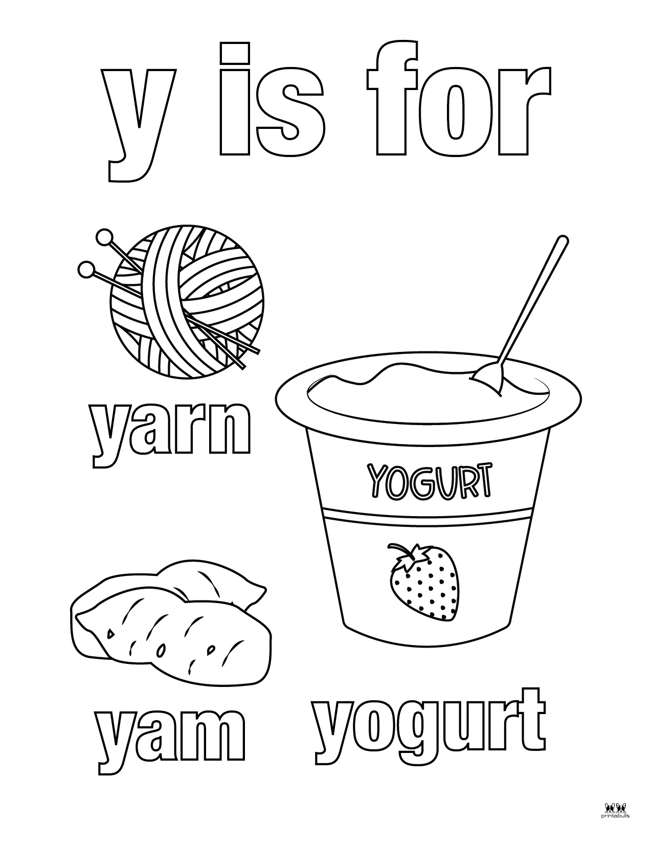Letter Y Coloring Pages - 15 FREE Pages | Printabulls