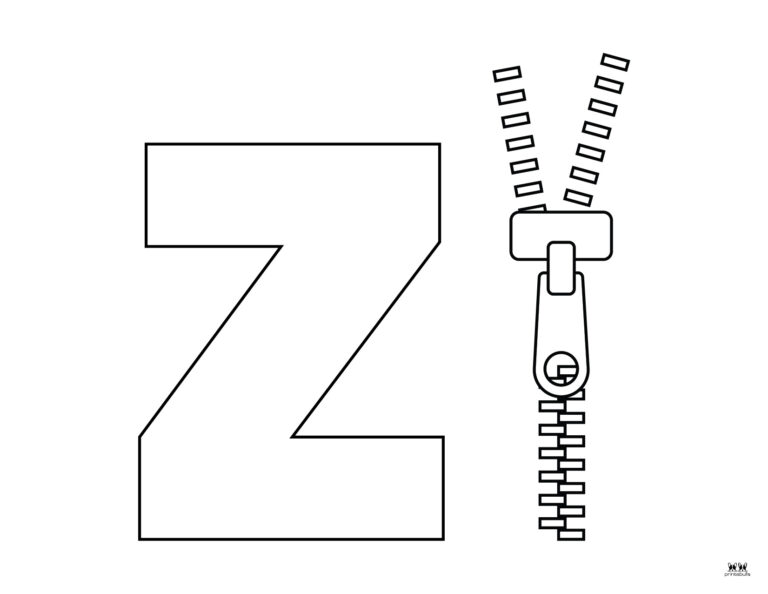 Letter Z Coloring Pages - 15 FREE Pages | Printabulls