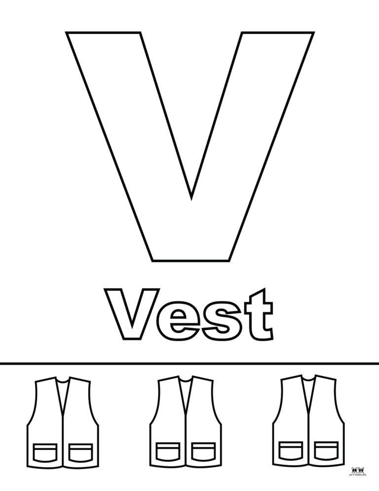 Letter V Coloring Pages - 15 FREE Pages | Printabulls