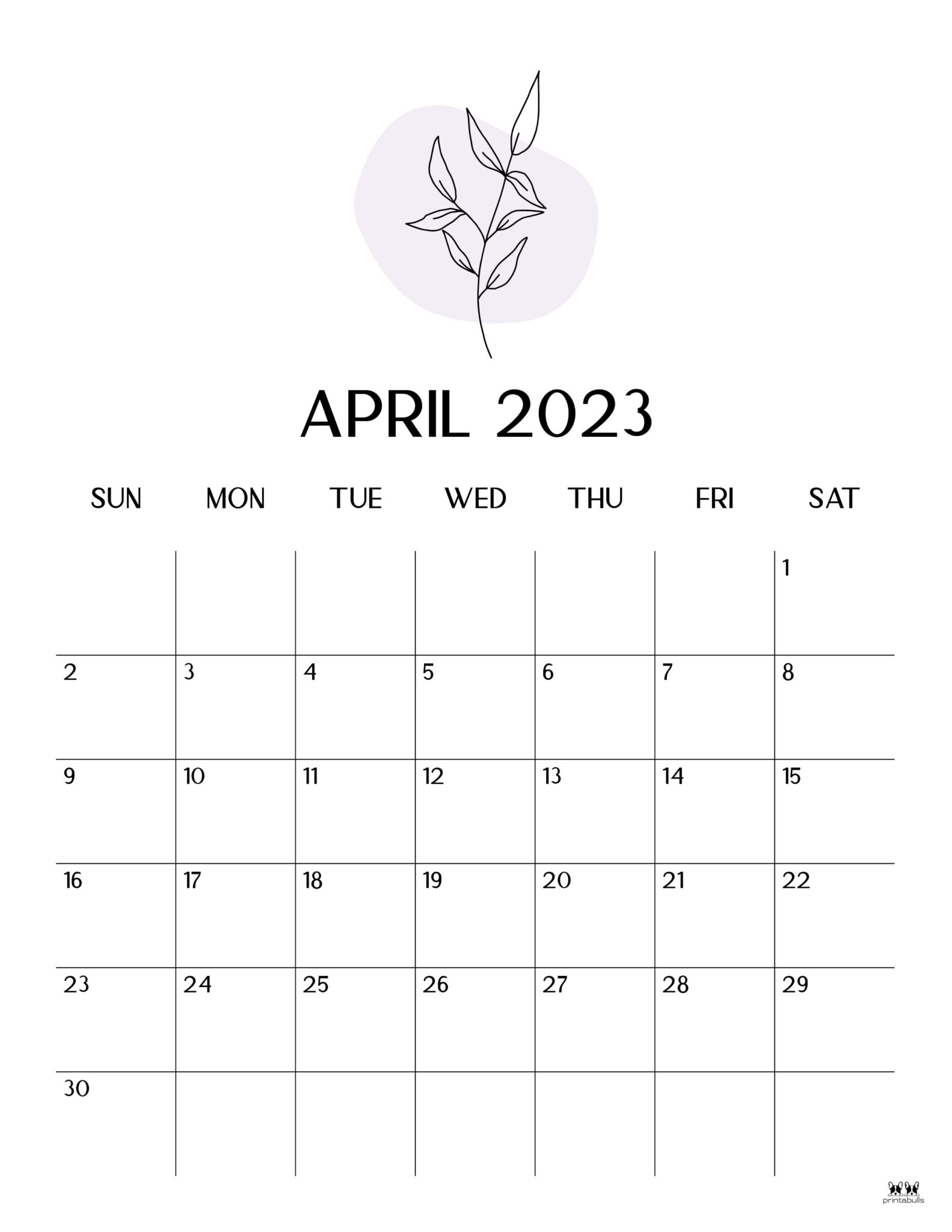 April 2023 Calendars - 50 FREE Printables | Printabulls