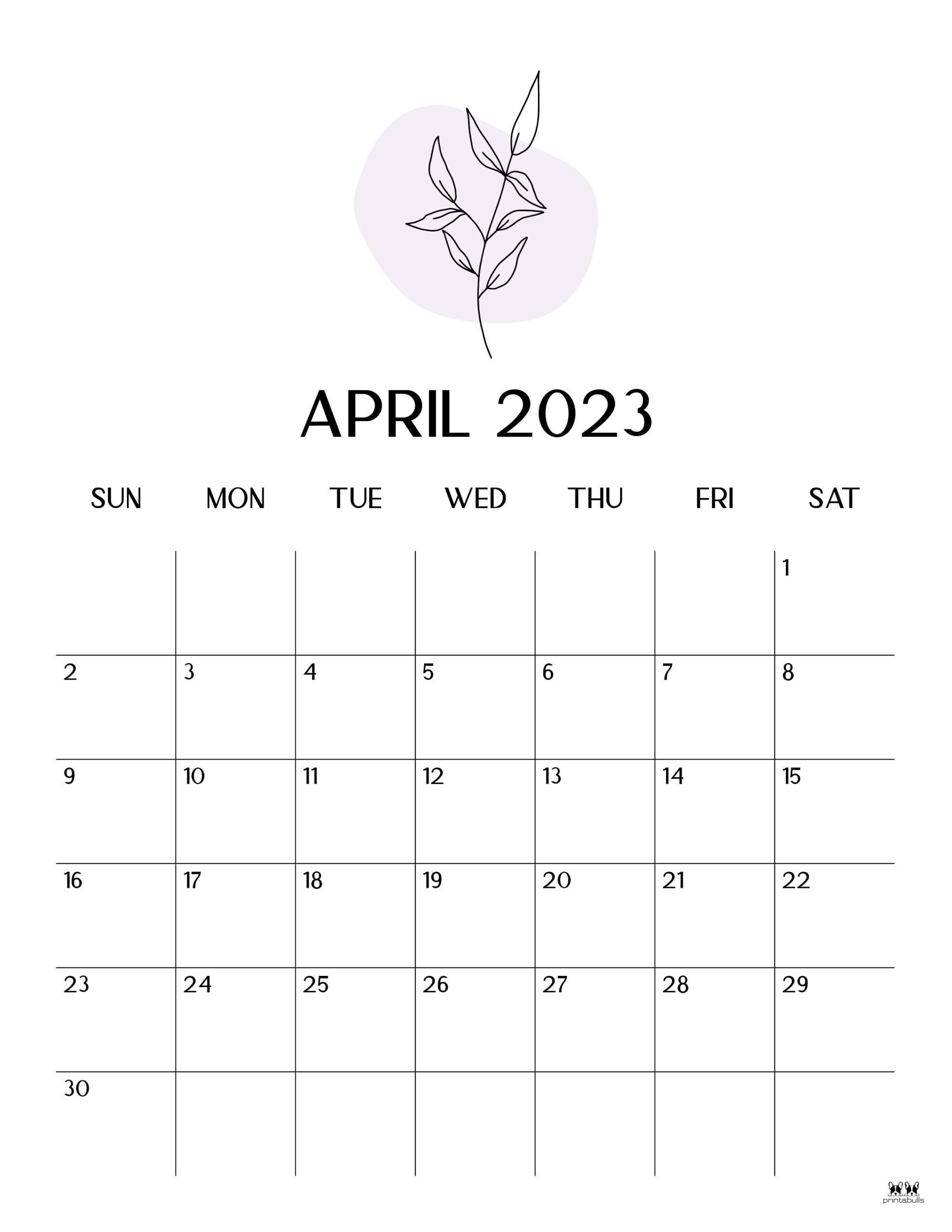 April 2023 Calendars - 50 FREE Printables | Printabulls