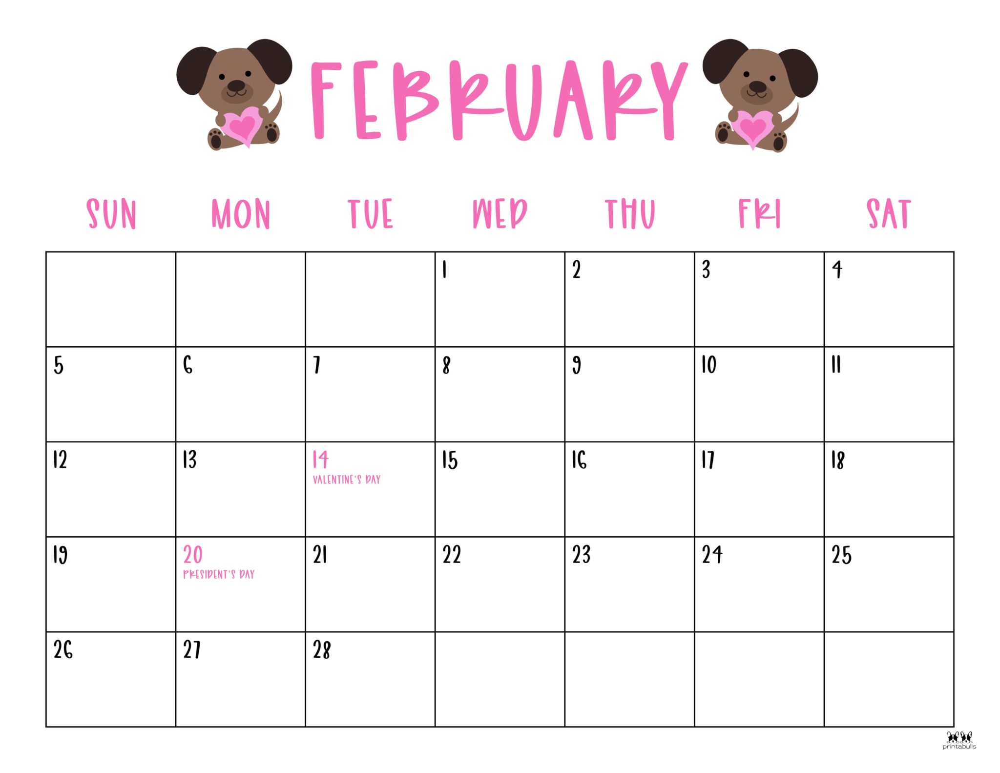 February 2023 Calendars - 50 FREE Printables | Printabulls
