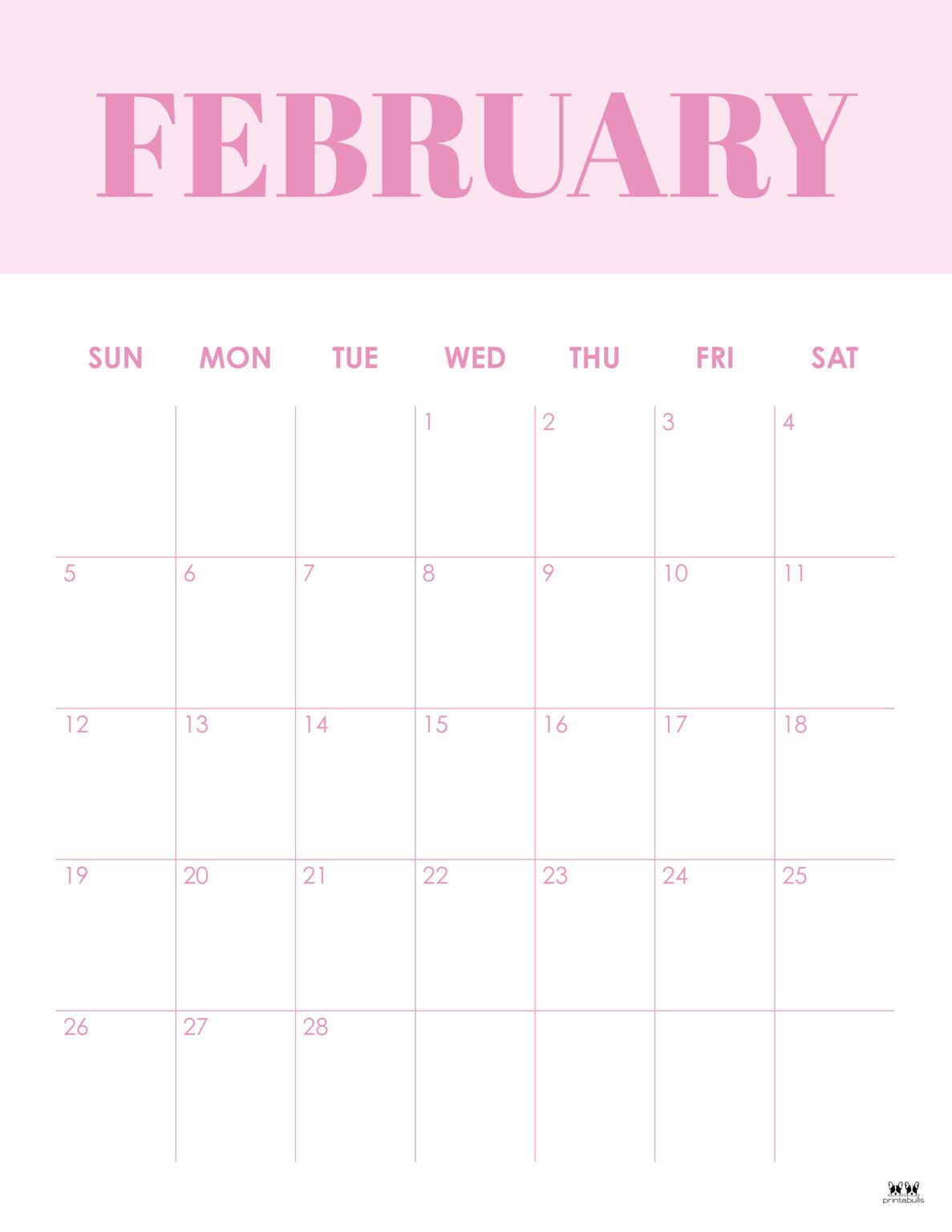 February 2023 Calendars - 50 FREE Printables | Printabulls