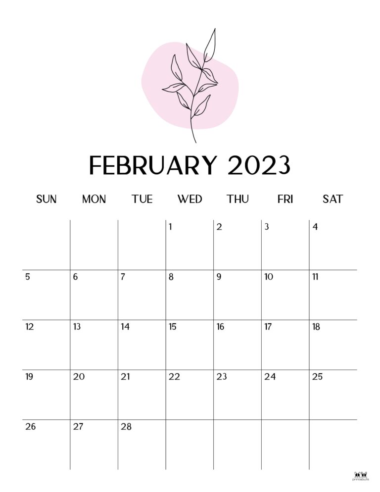 February 2023 Calendars - 50 FREE Printables | Printabulls