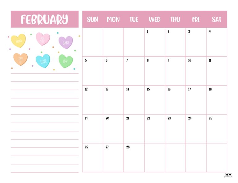 February 2023 Calendars - 50 FREE Printables | Printabulls