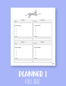 Goal Planner Pages - FREE 2026 Planner Pages | Printabulls