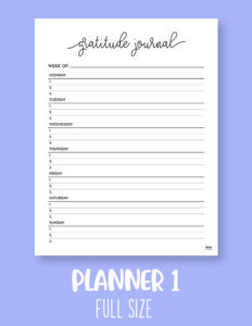 Gratitude Journal Planner Pages - 2026 Planner Pages | Printabulls