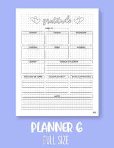 Gratitude Journal Planner Pages - 2026 Planner Pages | Printabulls