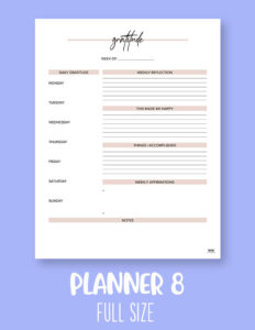 Gratitude Journal Planner Pages - 2026 Planner Pages | Printabulls