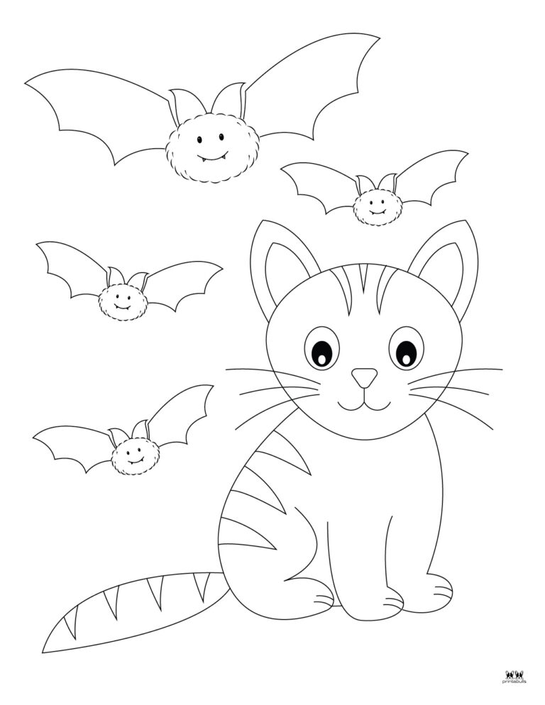 Halloween Cat Coloring Pages - 25 FREE Pages | Printabulls