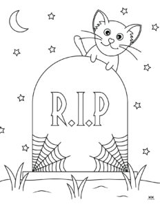 Halloween Cat Coloring Pages - 25 FREE Pages | Printabulls