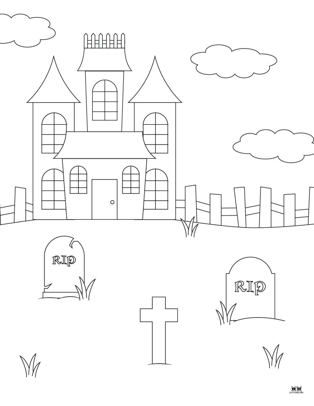 Haunted House Coloring Pages - 25 FREE Pages | Printabulls