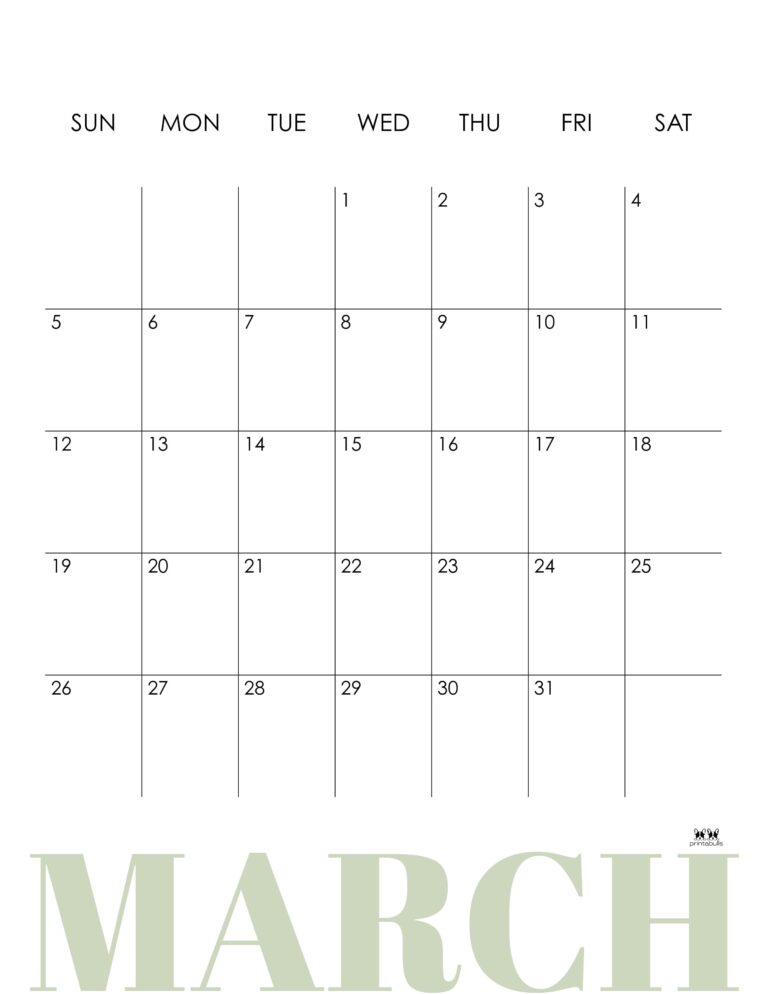 March 2023 Calendars - 50 FREE Printables | Printabulls