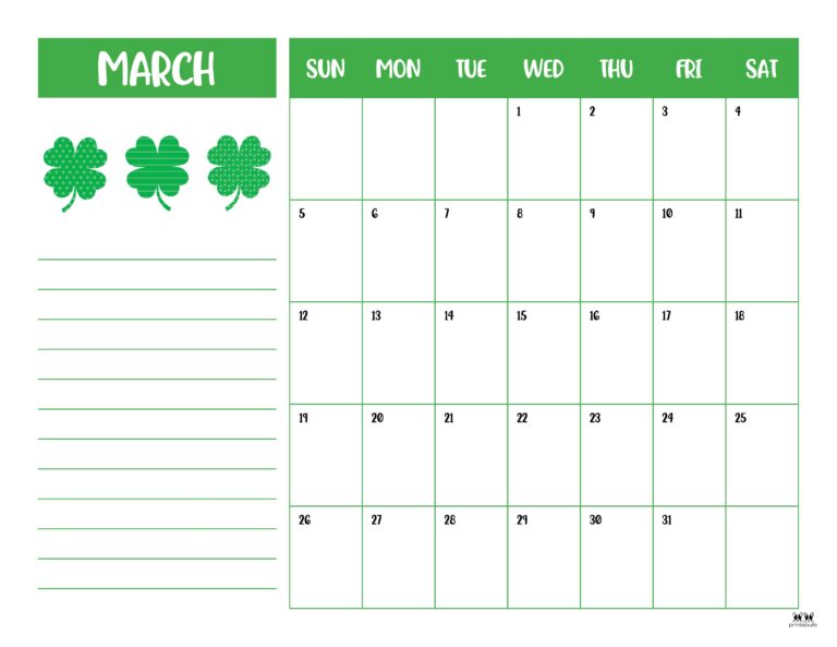March 2023 Calendars - 50 FREE Printables | Printabulls