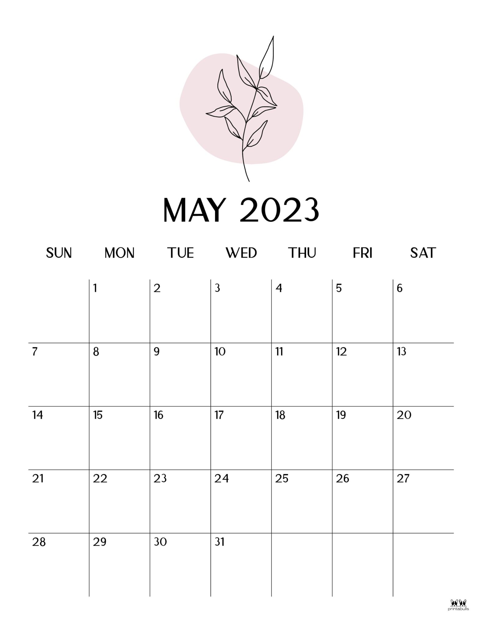 May 2023 Calendars - 50 FREE Printables | Printabulls