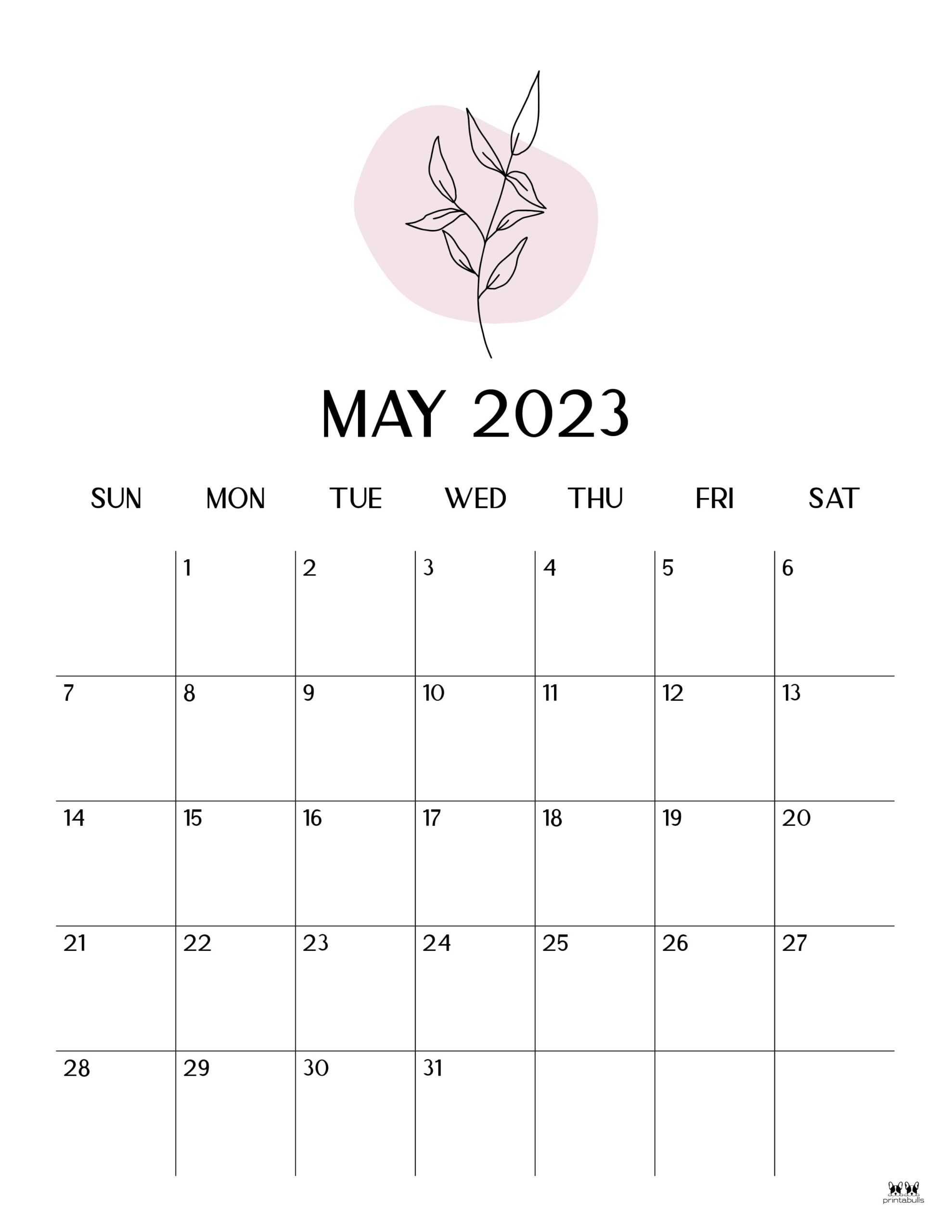 May 2023 Calendars - 50 FREE Printables | Printabulls
