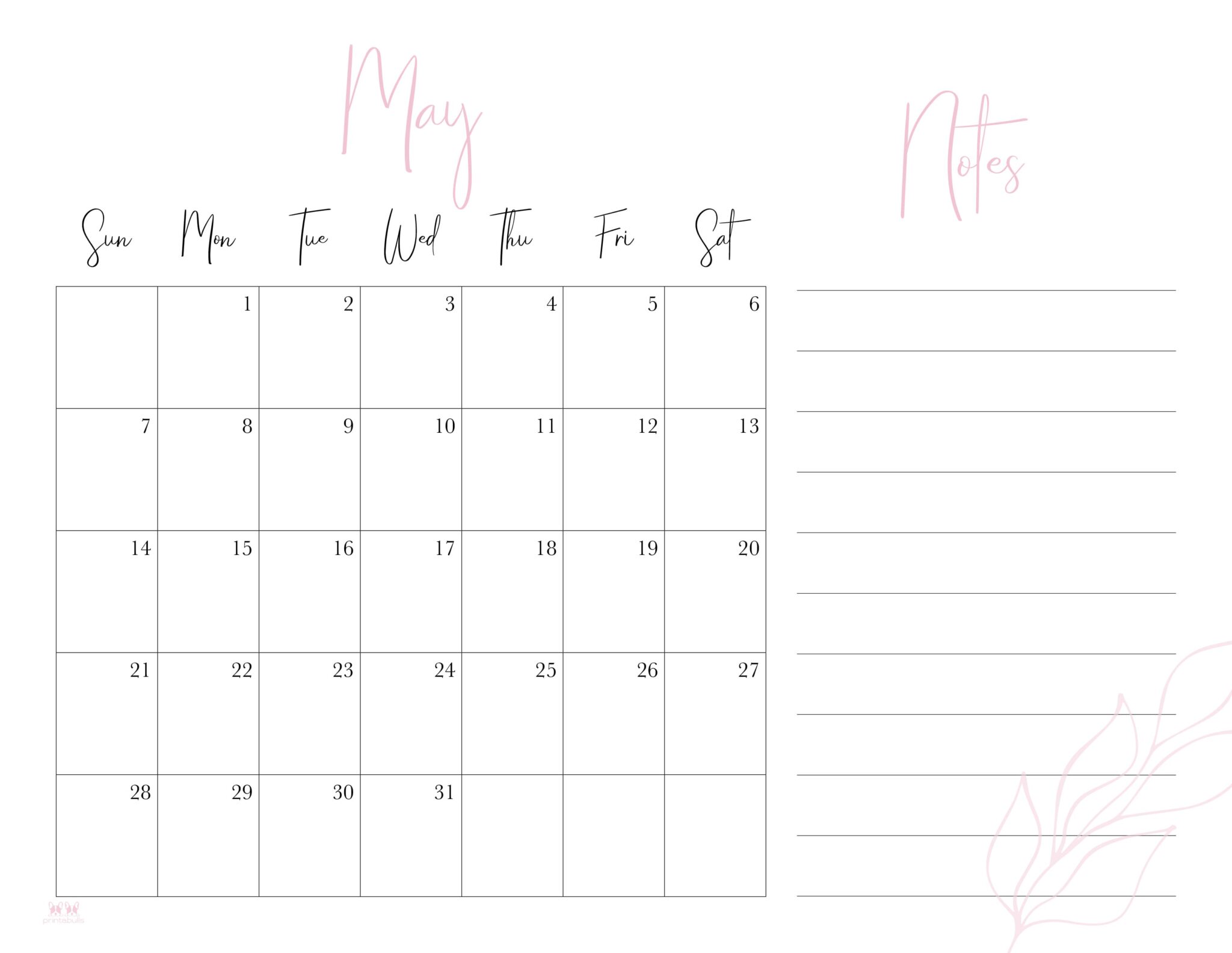 May 2023 Calendars - 50 FREE Printables | Printabulls