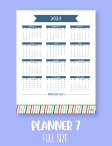 Yearly Calendar Planner Pages - FREE 2023 Pages | Printabulls
